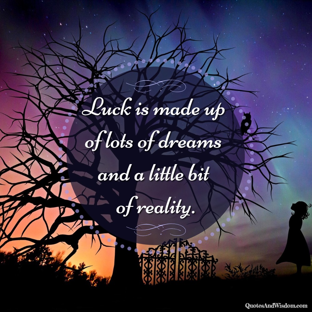 QuotesAndWisdom.com - Quote: Luck is made up of lots of dreams and a ...