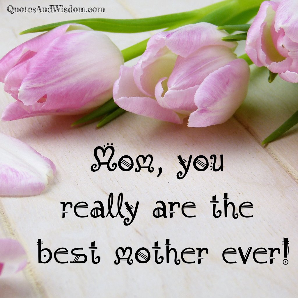 QuotesAndWisdom.com - Quote: Mom, you really are the best mother ever.